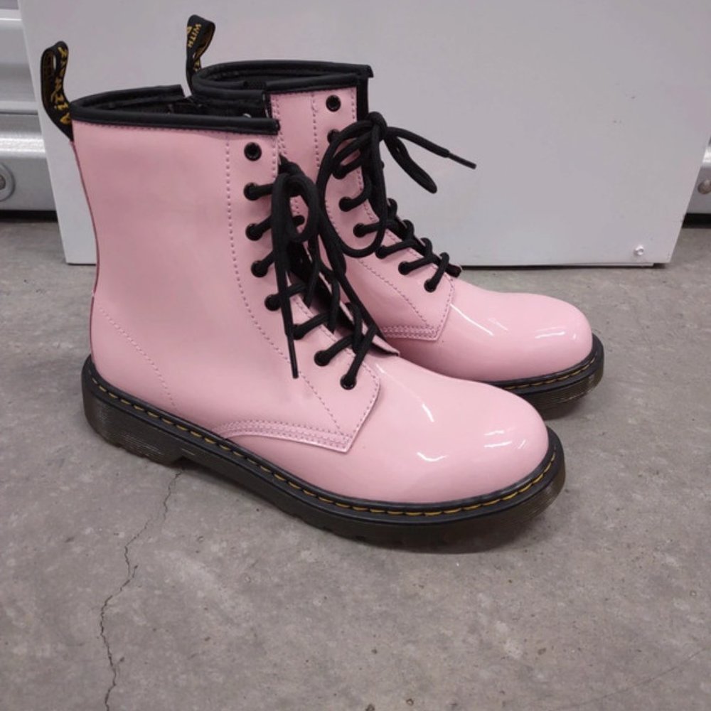 1460 Doc Martens Pale Pink Patent Leather Lace Up Boo… - Gem